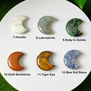 1.2 " Crystal Carved Moon, Gemstone Moon, Natural Crystal Moon, Moon ...