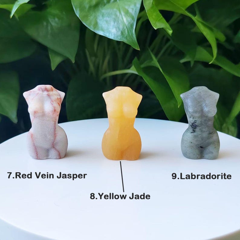 1.6" Hand Carved Crystal Goddess Torso Body, Crystal Female Body, Mini ...