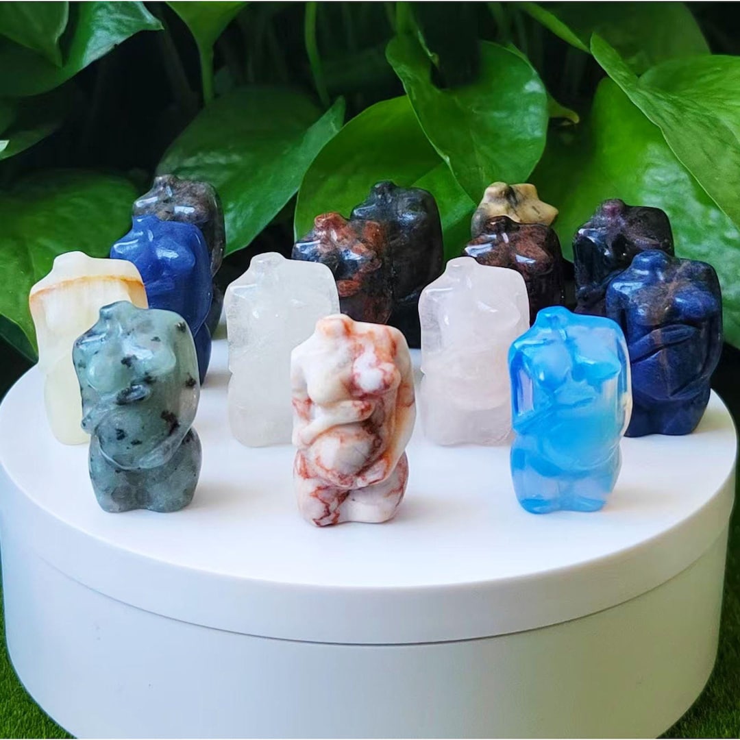 1.6" Hand Carved Crystal Pregnant Woman, Crystal Female Body, Crystal ...