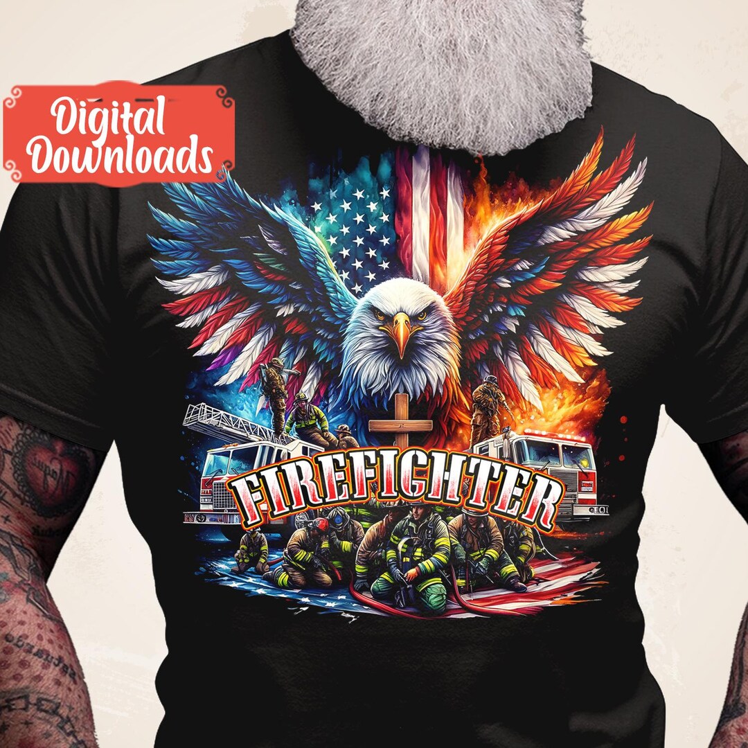 Firefighter Png, US Fireman Clipart, Firefighter Dad Shirt Png, Fire ...