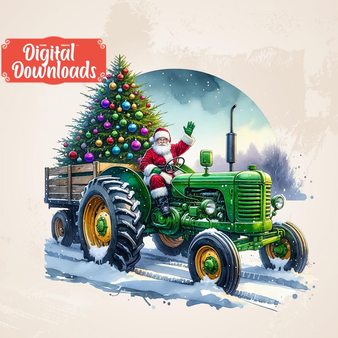 Santa in Tractor Png, Merry Christmas Shirt Png, Farm Life Jpeg ...