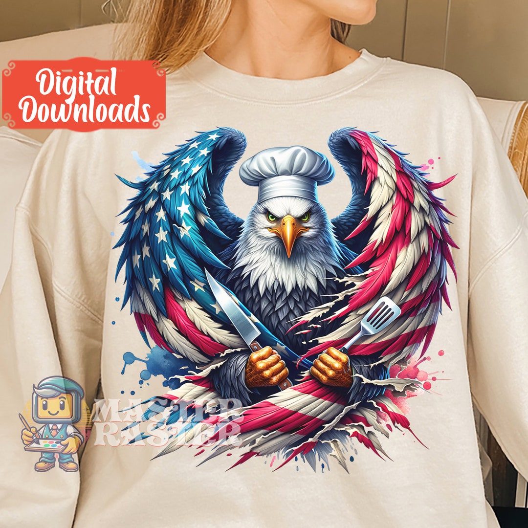 Eagle Chef Png, Cooking Sous Chef Png, Patriotic Eagle Clipart, Head ...