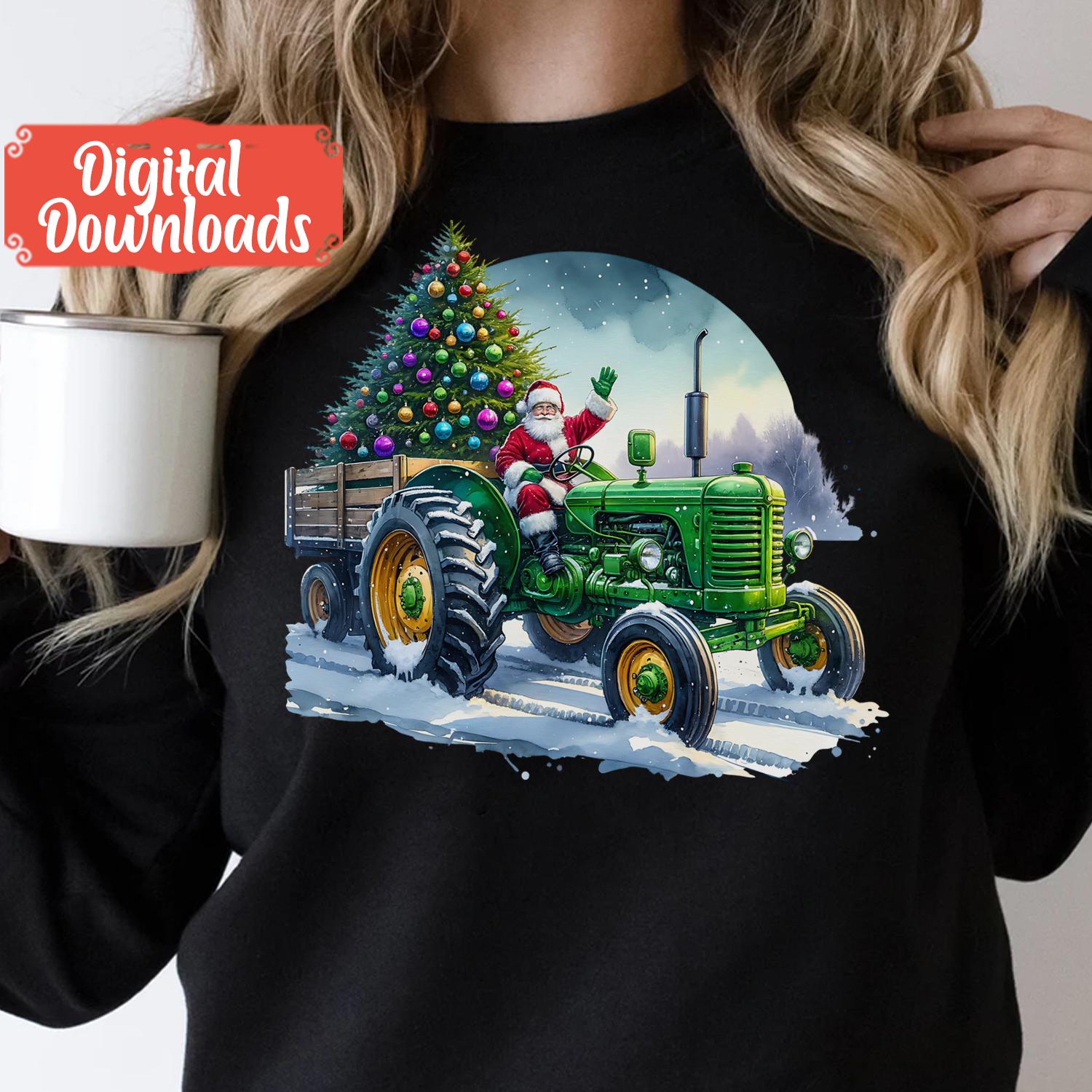 Santa in Tractor Png, Merry Christmas Shirt Png, Farm Life Jpeg ...