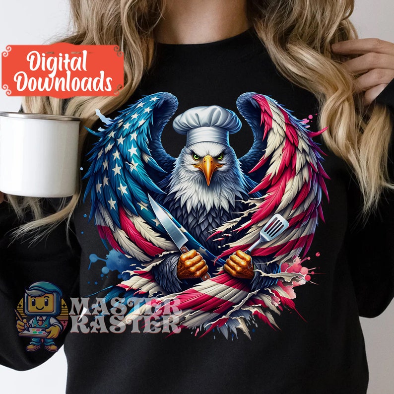 Eagle Chef Png, Cooking Sous Chef Png, Patriotic Eagle Clipart, Head ...