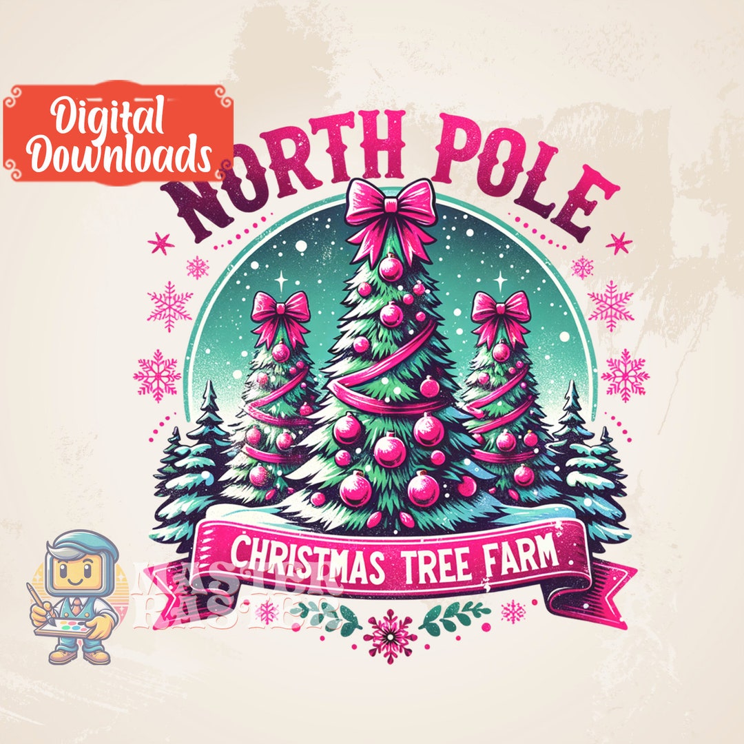 North Pole Tree Farm Png, Christmas Farmlife Png, Pine Trees Clipart ...