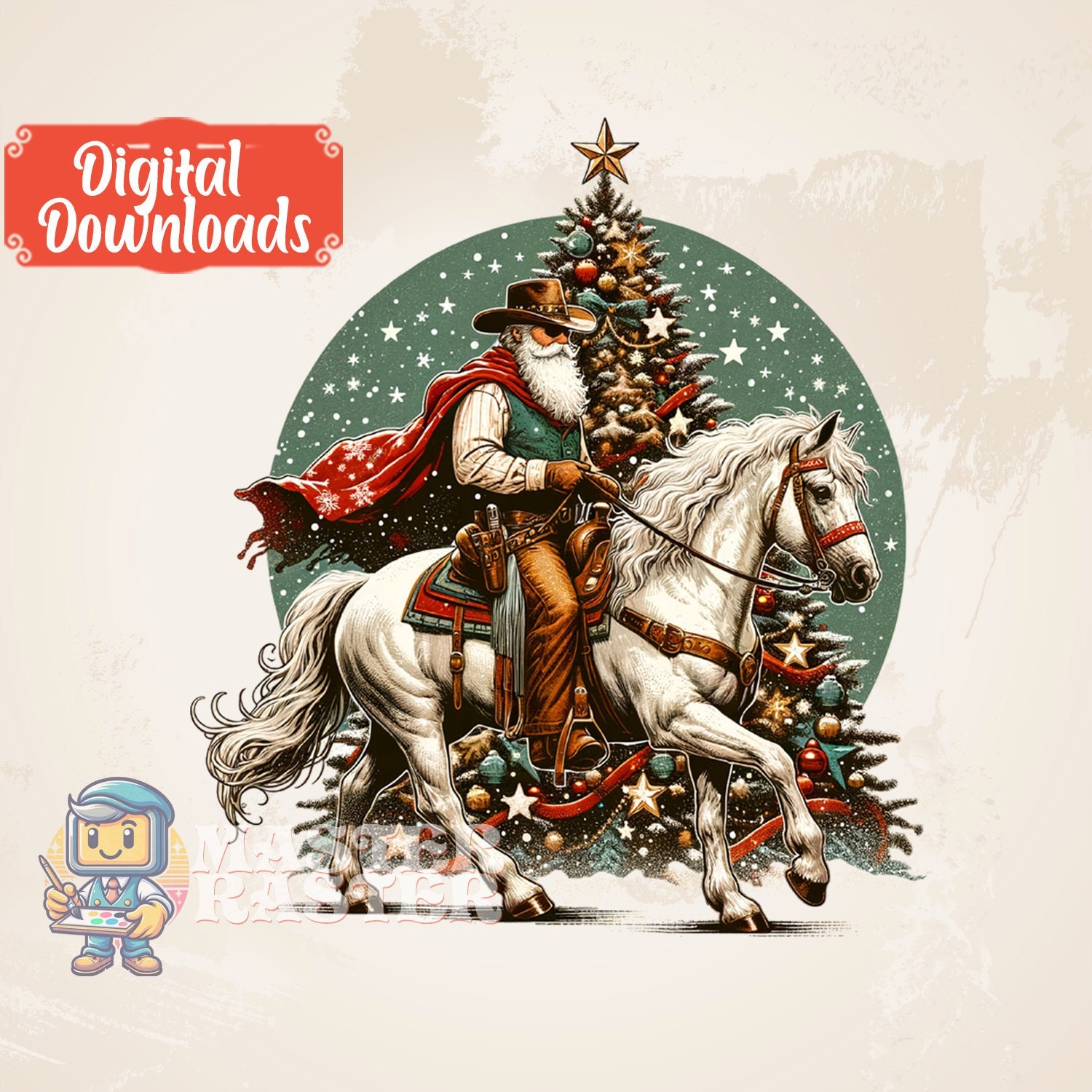Howdy Santa Png, Files for Sublimation, Cowboy Santa Png, Western Santa ...