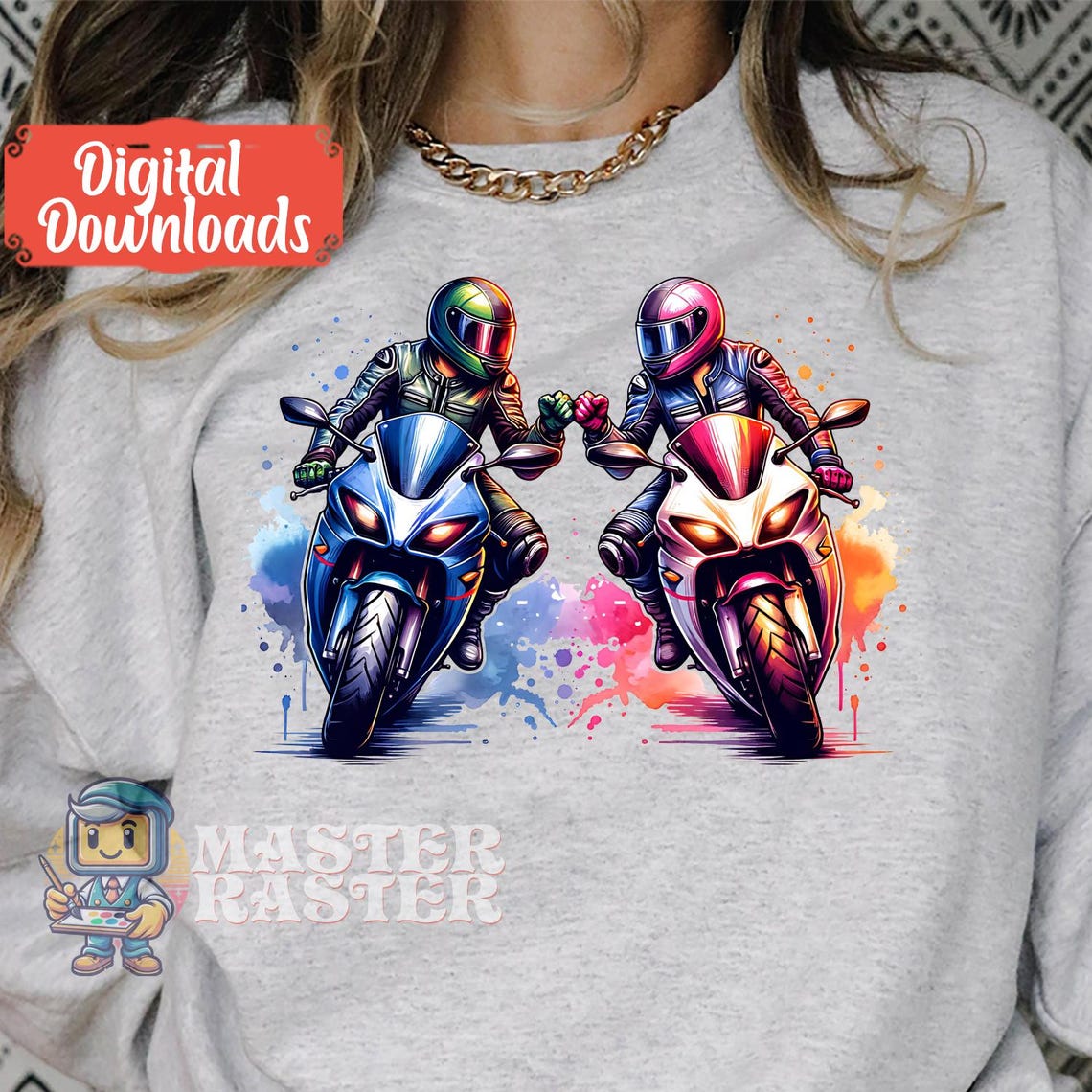Bikers Partners Fist Bump PNG, Biking in Tandem Png for Sublimation ...