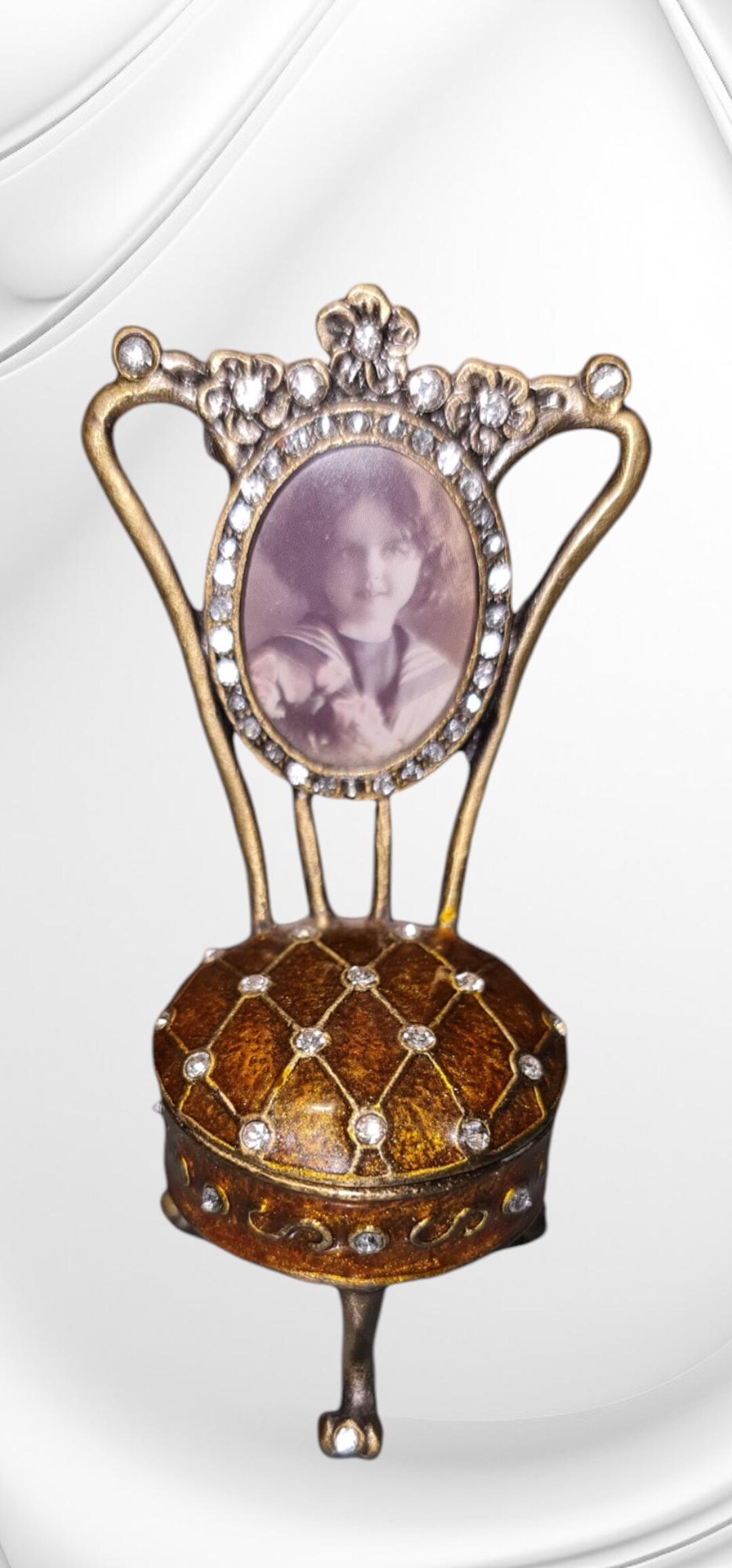 Elegant Little Faberge Inspired Picture Frame in the Shape of a Vanity ...