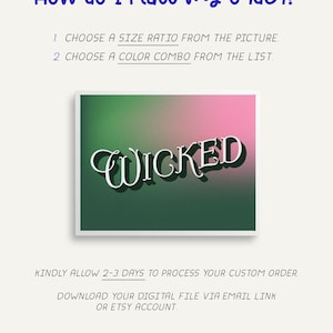 CUSTOM Wicked Movie Title Poster: Personalized Art Print | DIGITAL ...