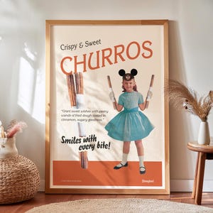 Disneyland Churro | Retro Mid-century Style Art Print | Disneyland ...