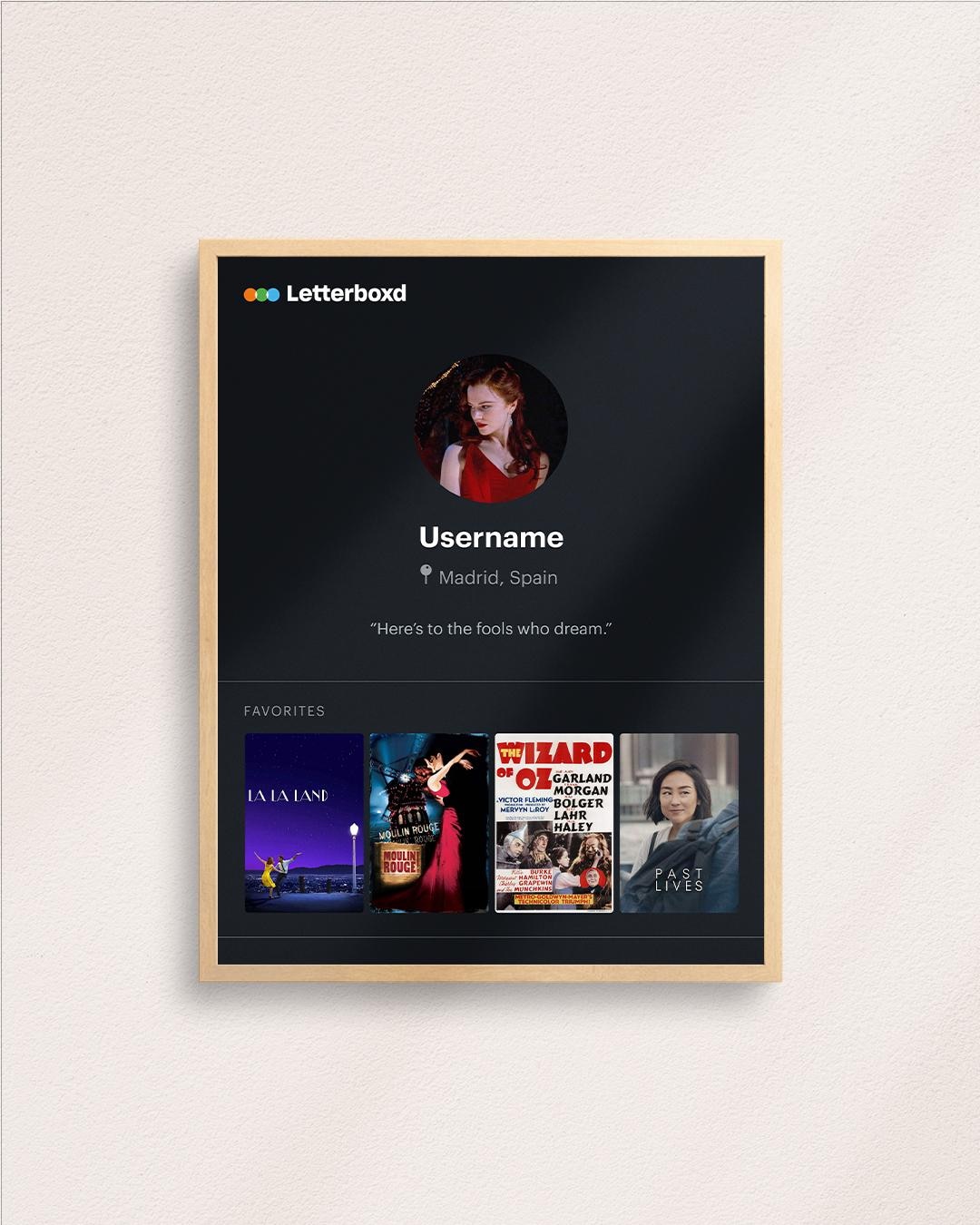 Custom Letterboxd Top 4 Film Favorites Profile Poster | Personalized ...