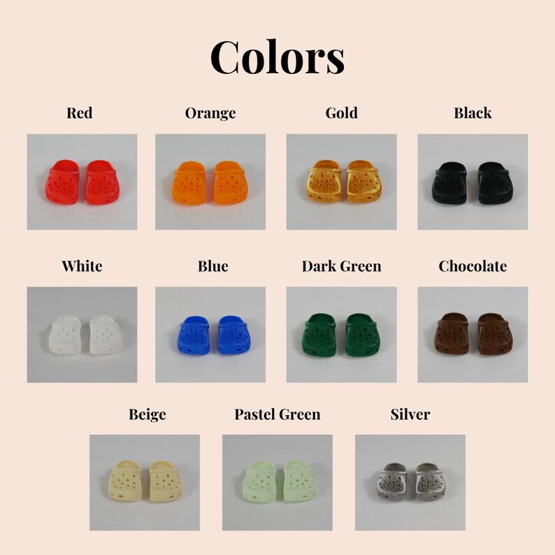 Blind Box Doll Shoes Expanded Colorway, Mini Iconic Clogs, 3D Printed ...