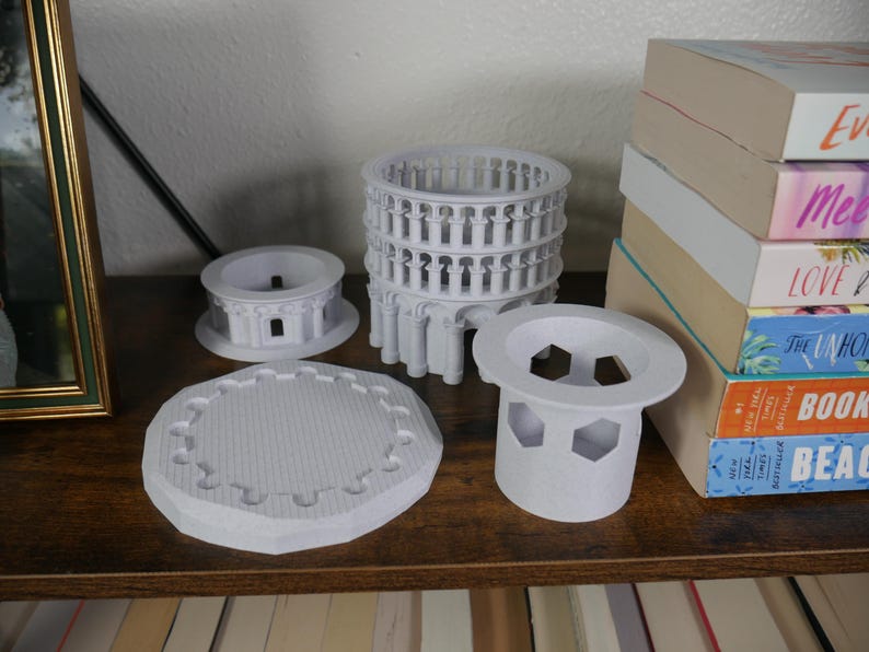 Bookmark Holder Leaning Tower of Pisa, 3D Printed Bookshelf Library ...