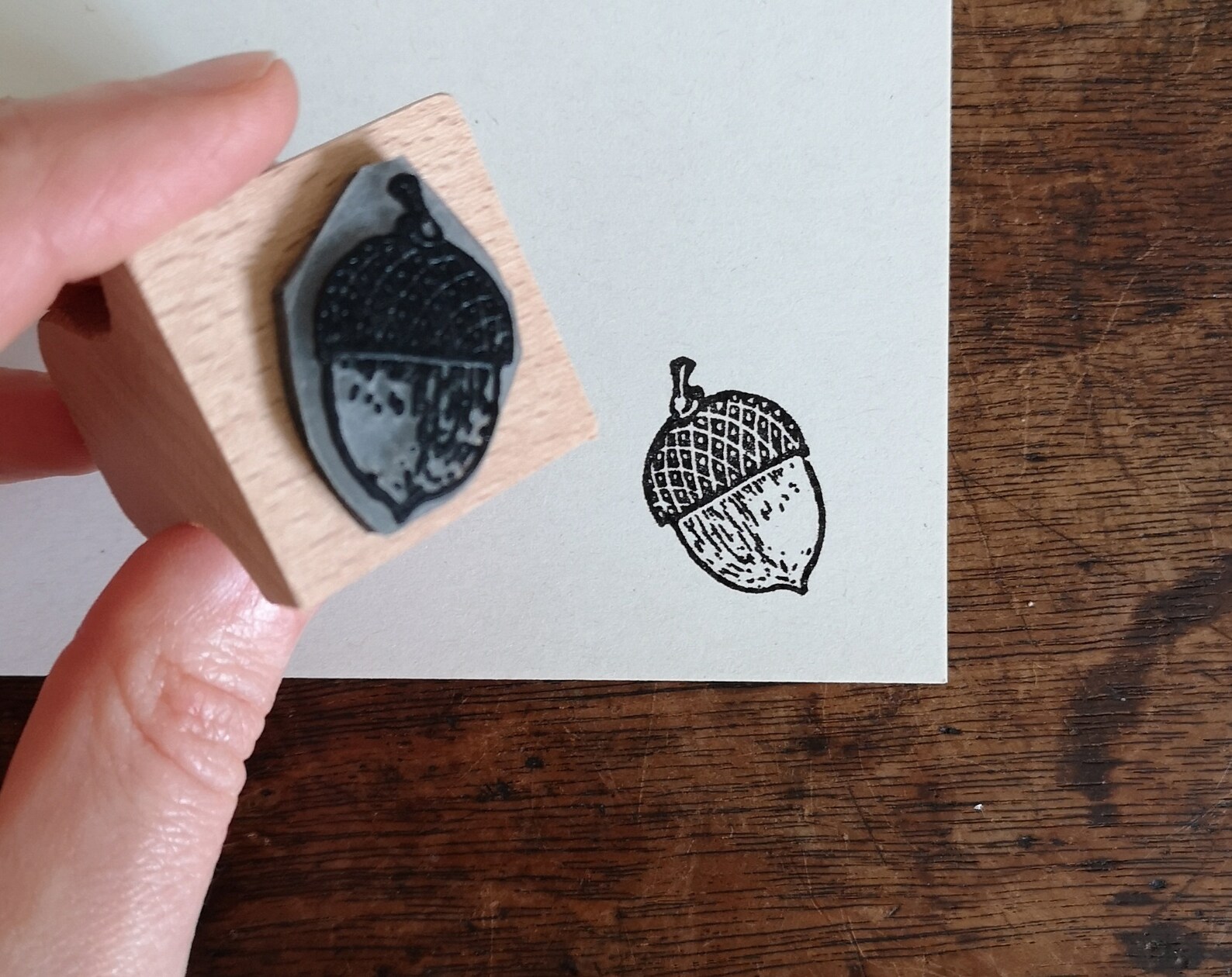 Rubber Stamp - Tiny Acorn - Etsy