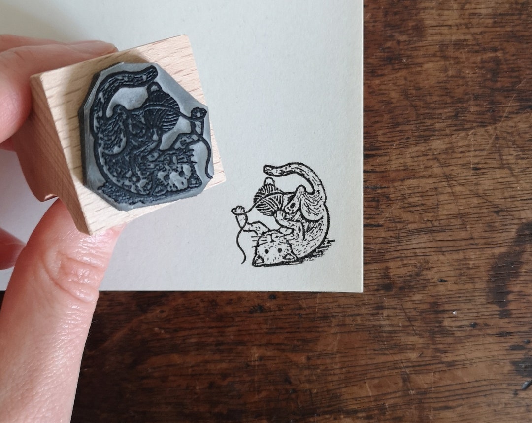 Rubber Stamp - Pat the Cat - Etsy