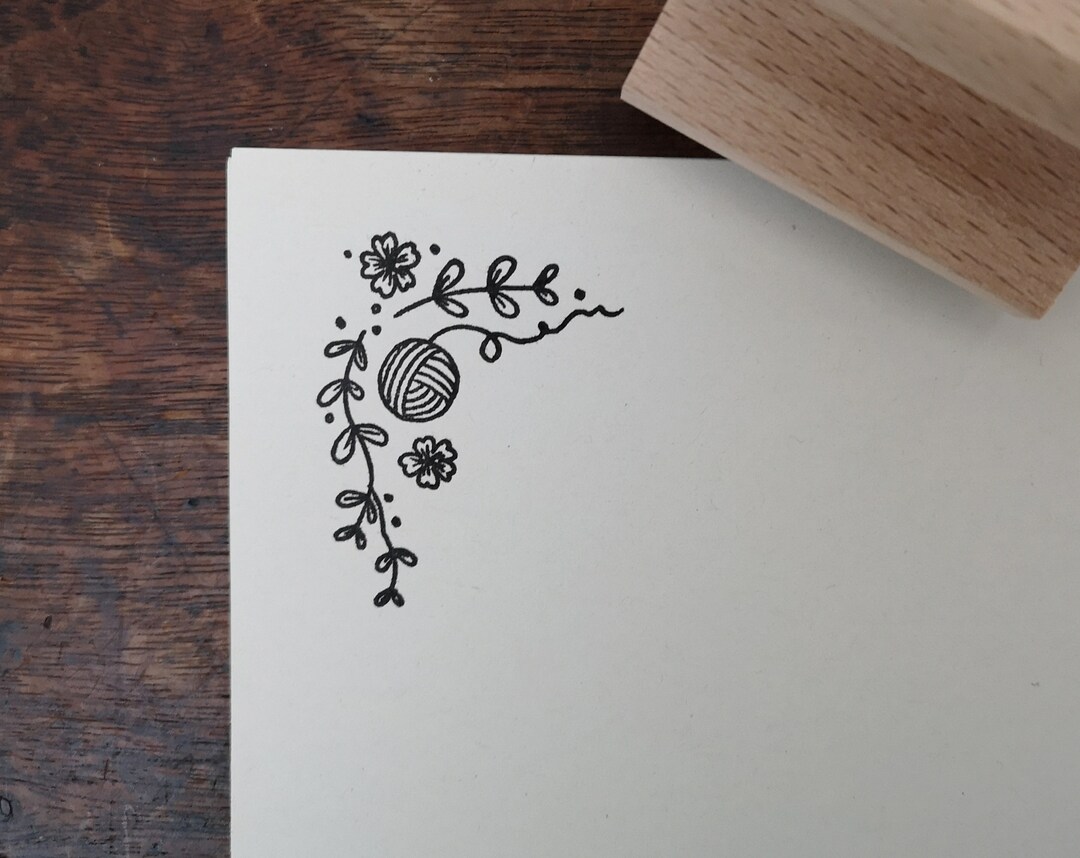 Rubber Stamp Corner With Yarn - Etsy