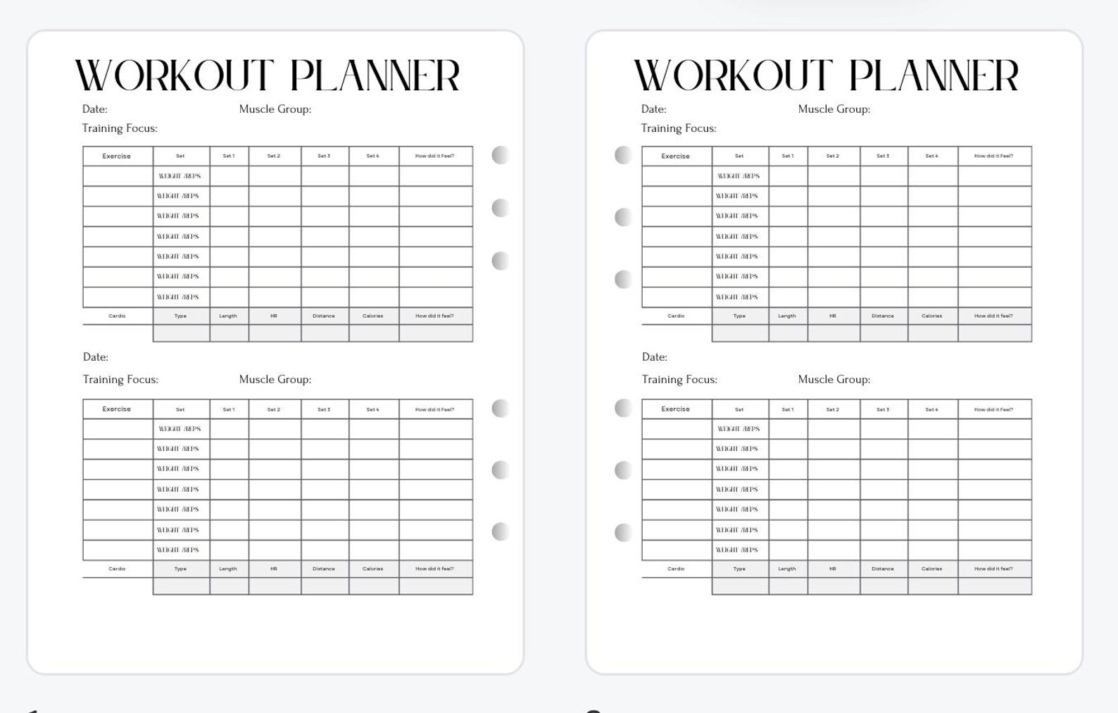 Workout Tracker Printable, Daily Exercise Log, Fitness Journal, Workout ...