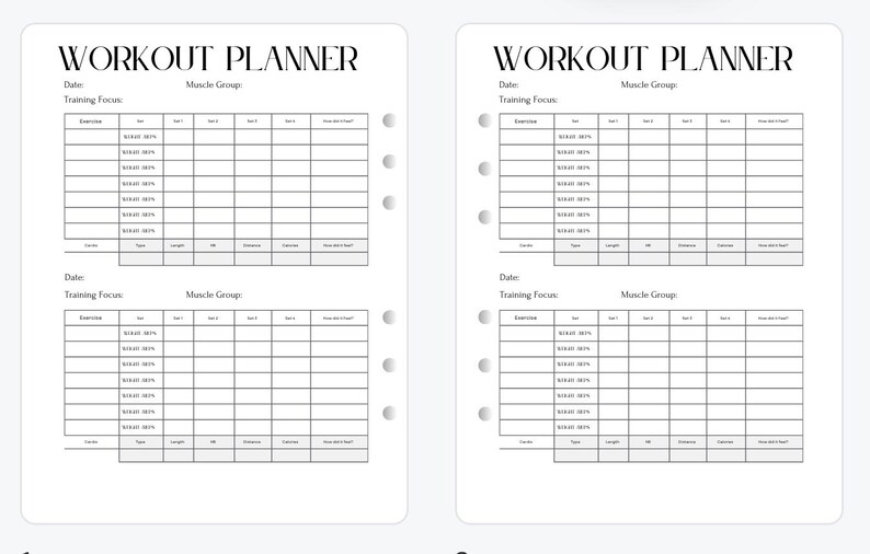 Workout Tracker Printable, Daily Exercise Log, Fitness Journal, Workout ...