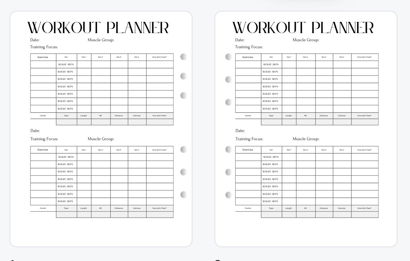Workout Tracker Printable, Daily Exercise Log, Fitness Journal, Workout ...