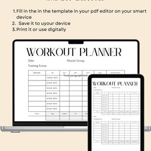 Workout Tracker Printable, Daily Exercise Log, Fitness Journal, Workout ...