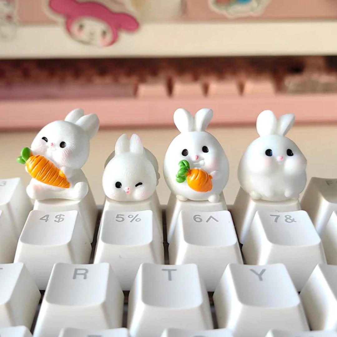 CUTE BUNNY Keycap | ESC Artisan Keycap | Esc Custom Keycap 1u for ...