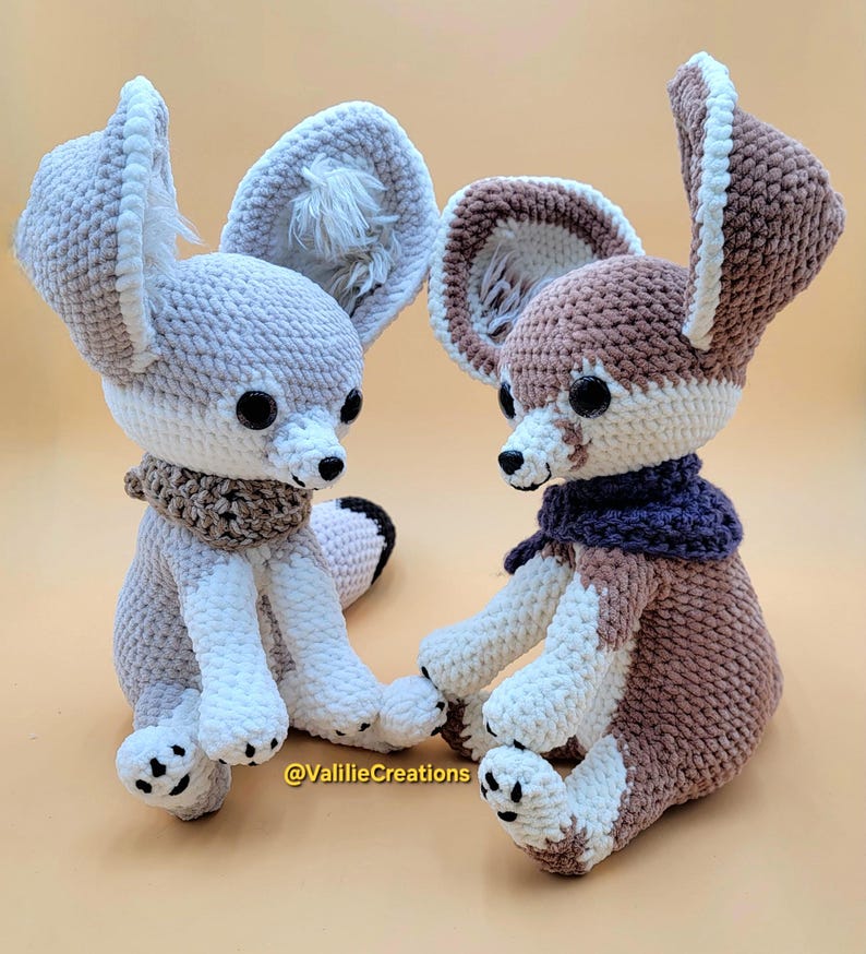 Fennec Fox Amigurumi Crochet Pattern – No Sew Legs & Head | PDF (FR/EN ...