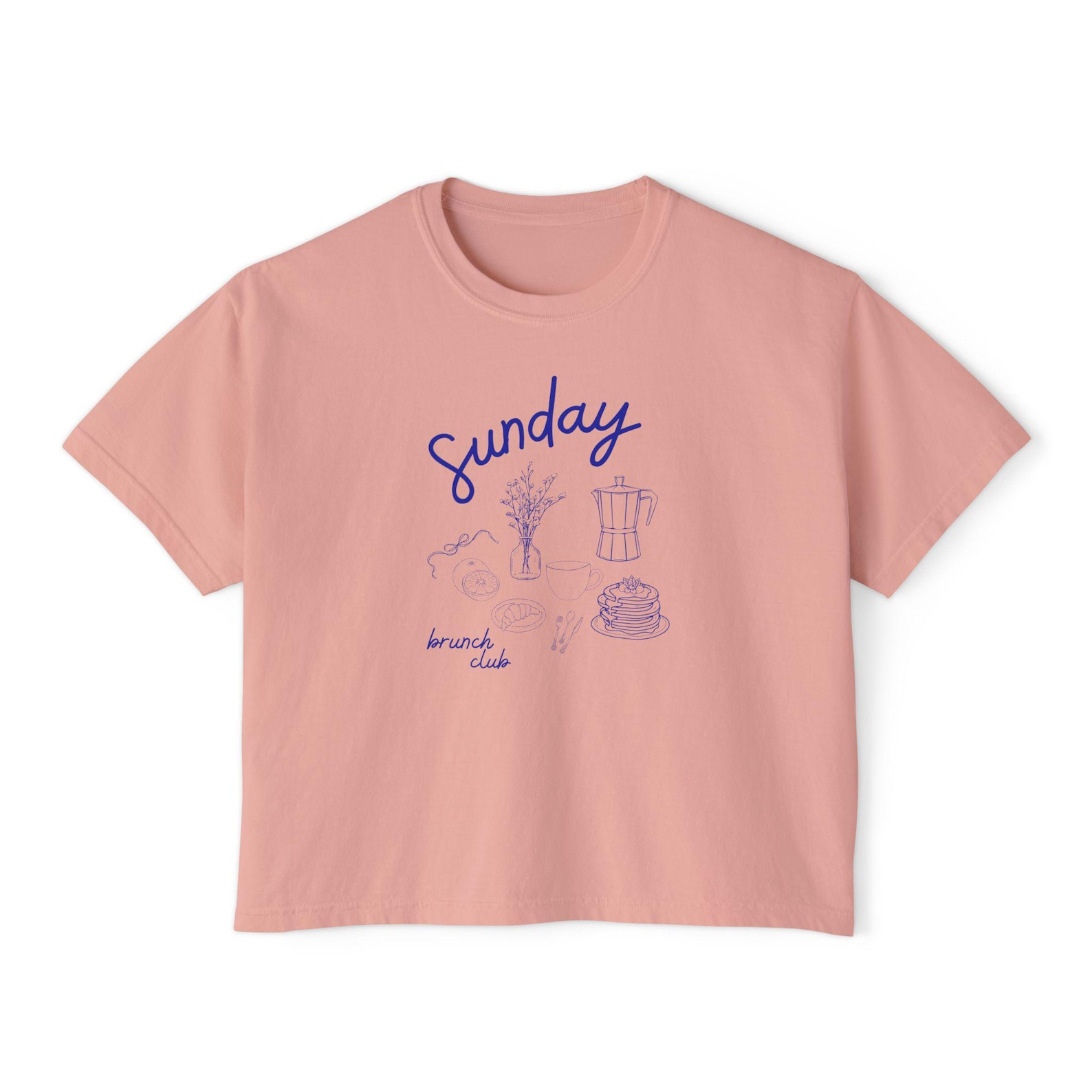 Sunday Brunch Club T-shirt: Oversized Boxy Cotton Tee - Etsy