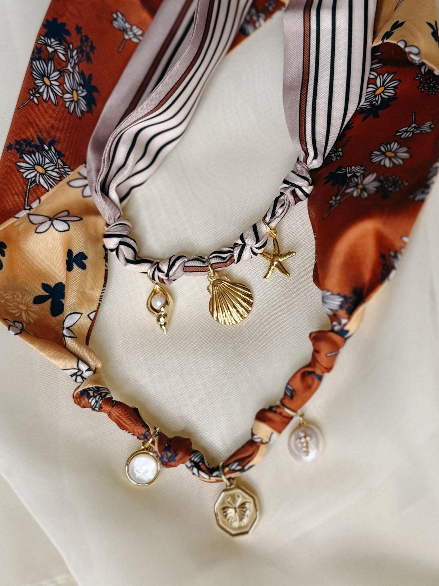 Bandana Scarf Charm Necklace Coastal Cowgirl Boho, Cottage Core ...