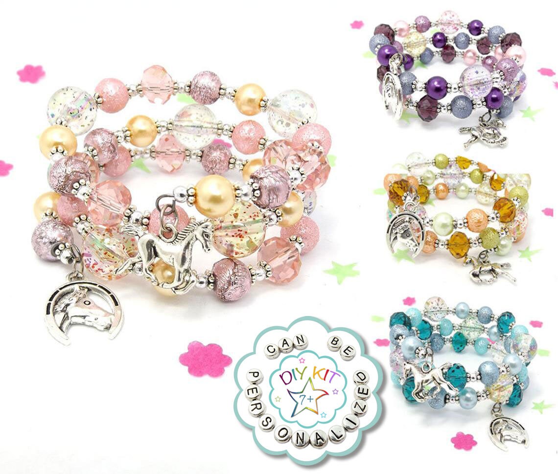 Personalised bracelet making craft kit Horse Meadow wrap | Etsy