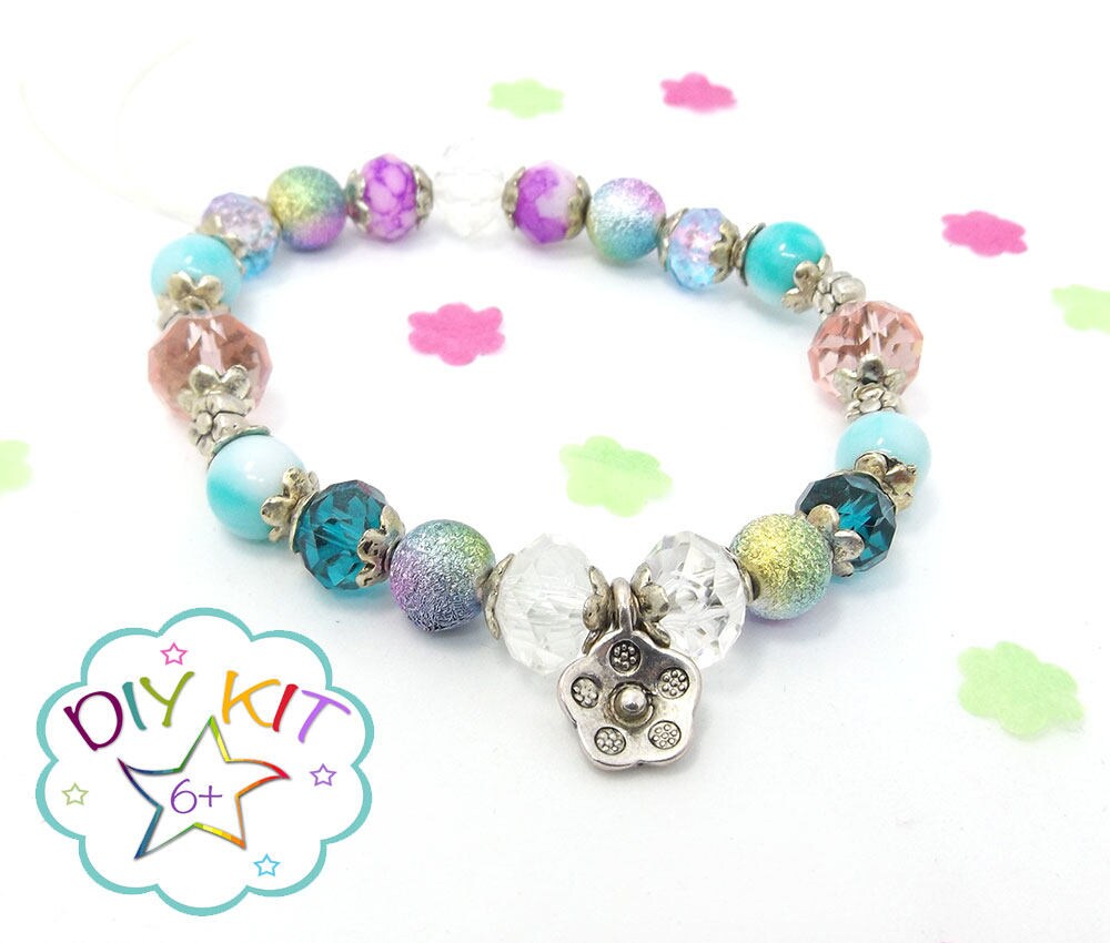 Bracelet Kit DIY girl bracelet in peacock colors party | Etsy