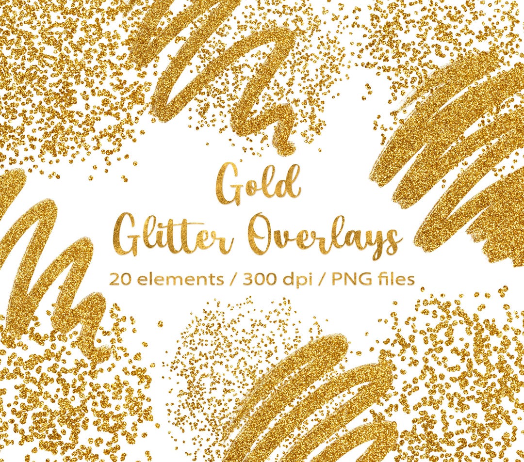 Gold Glitter Overlays, Gold Confetti, Gold Clipart, Gold Glitter ...