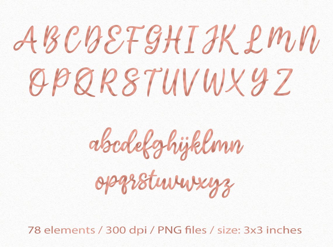 Rose Gold Alphabet, Rose Gold Font, Rose Gold Letters, Rose Gold ...