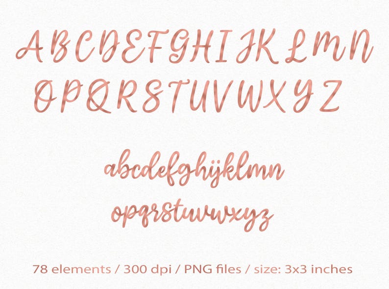 Rose Gold Alphabet, Rose Gold Font, Rose Gold Letters, Rose Gold ...