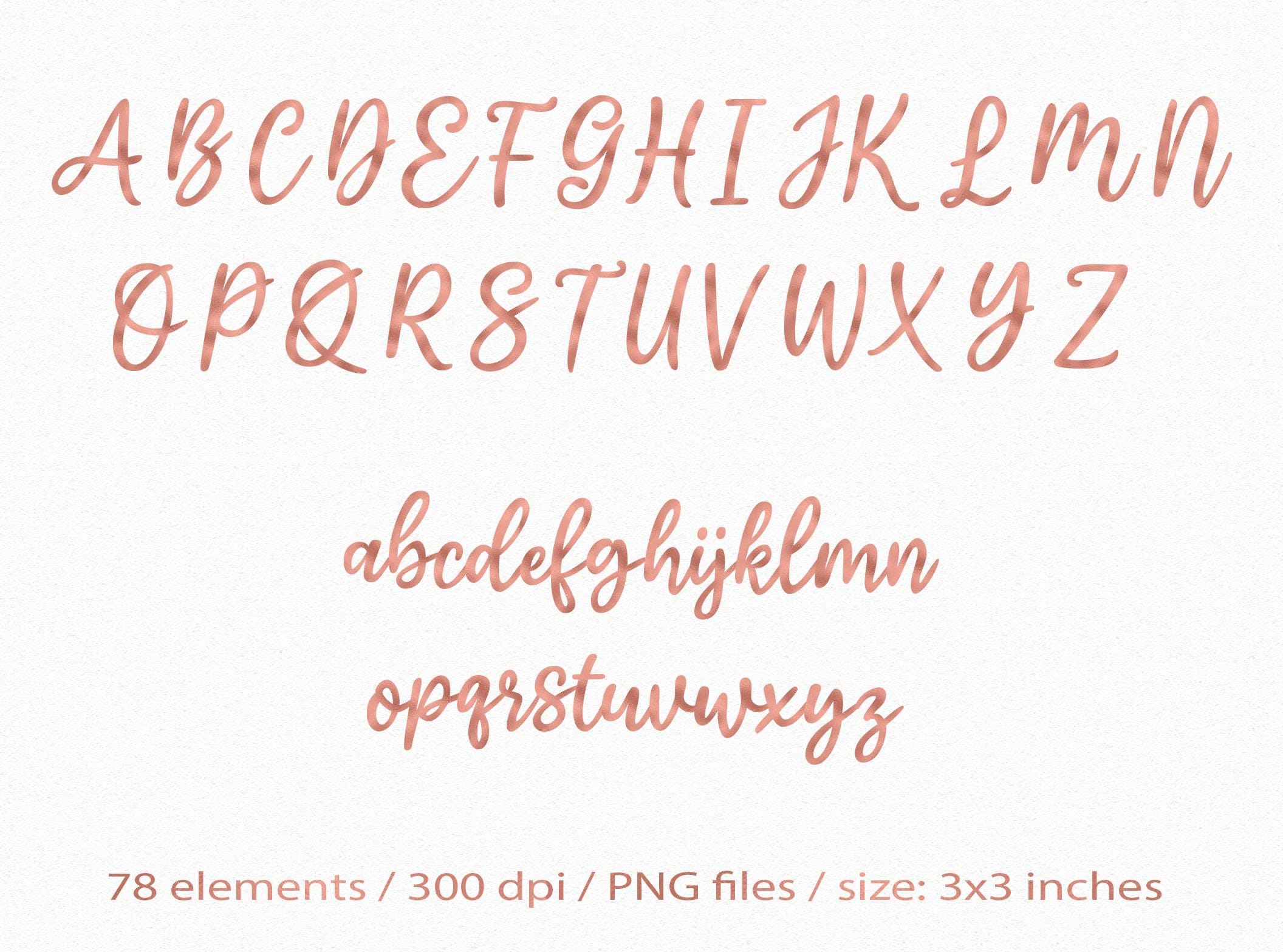 Rose Gold Alphabet, Rose Gold Font, Rose Gold Letters, Rose Gold ...