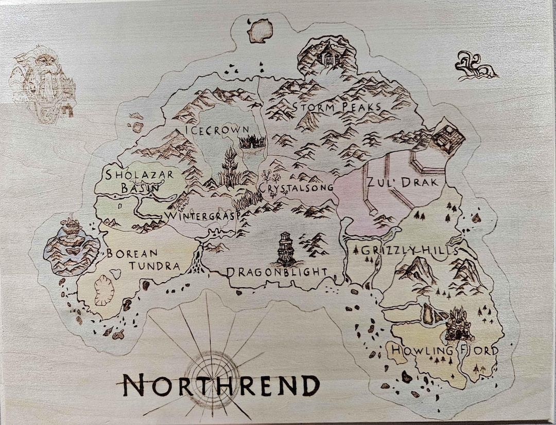 Map of Northrend, World of Warcraft - Etsy