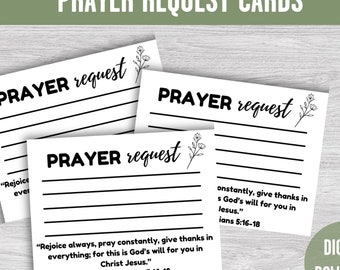 Prayer Request Cards and Sign. Instant Download Printable. Christian ...