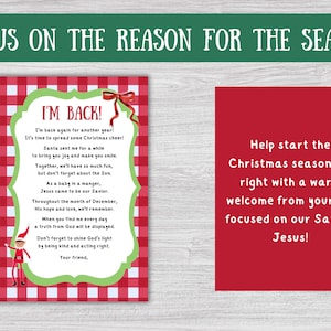 Christian Elf Letter Printable, Elf Welcome and Goodbye Letter, Christ ...