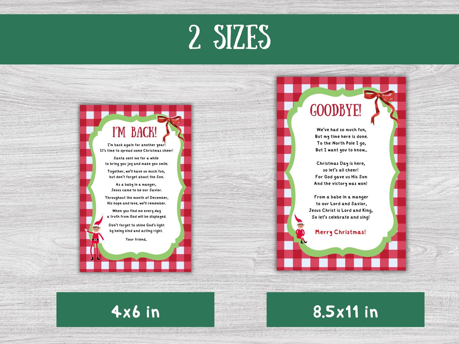 Christian Elf Welcome and Goodbye Letter Printable (digital Download ...