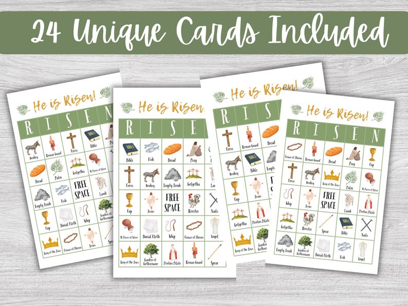 Easter Resurrection Bingo, Christian Easter Bingo, Church Easter ...