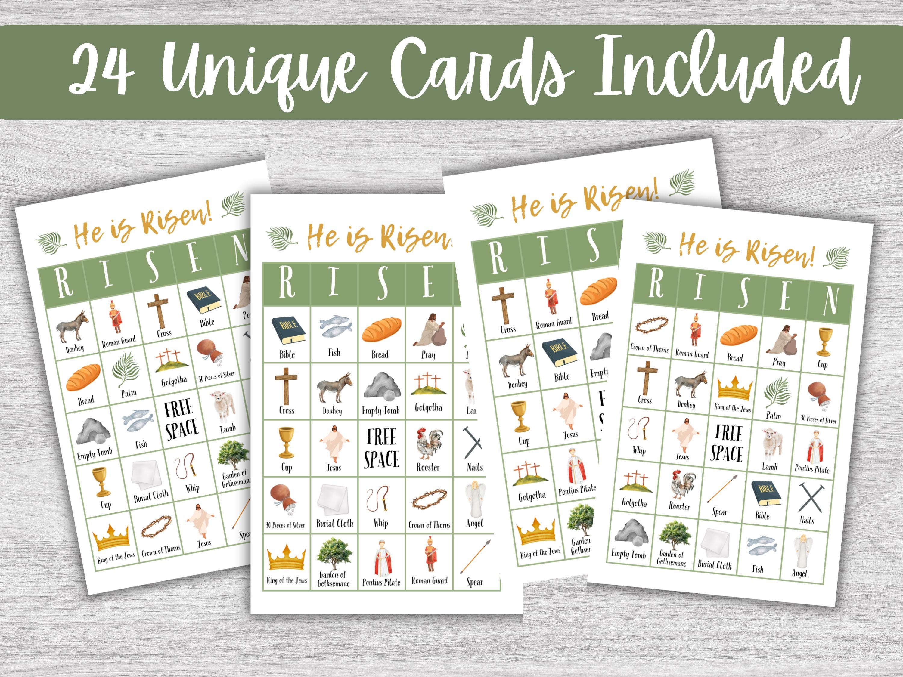 Easter Resurrection Bingo, Christian Easter Bingo, Church Easter ...