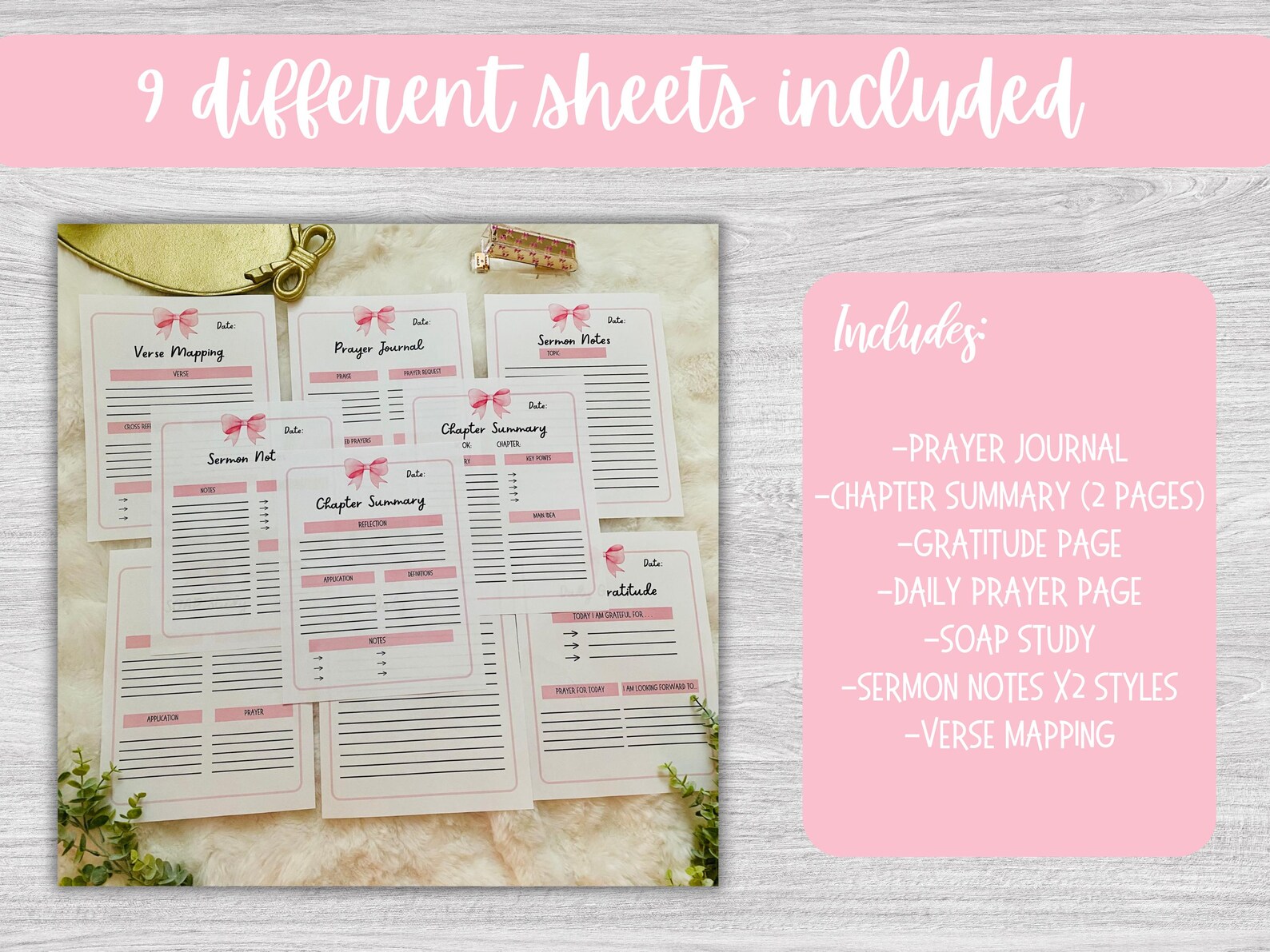 Bible Journaling Bundle for Women, Pink Prayer Journal Bundle, Daily ...