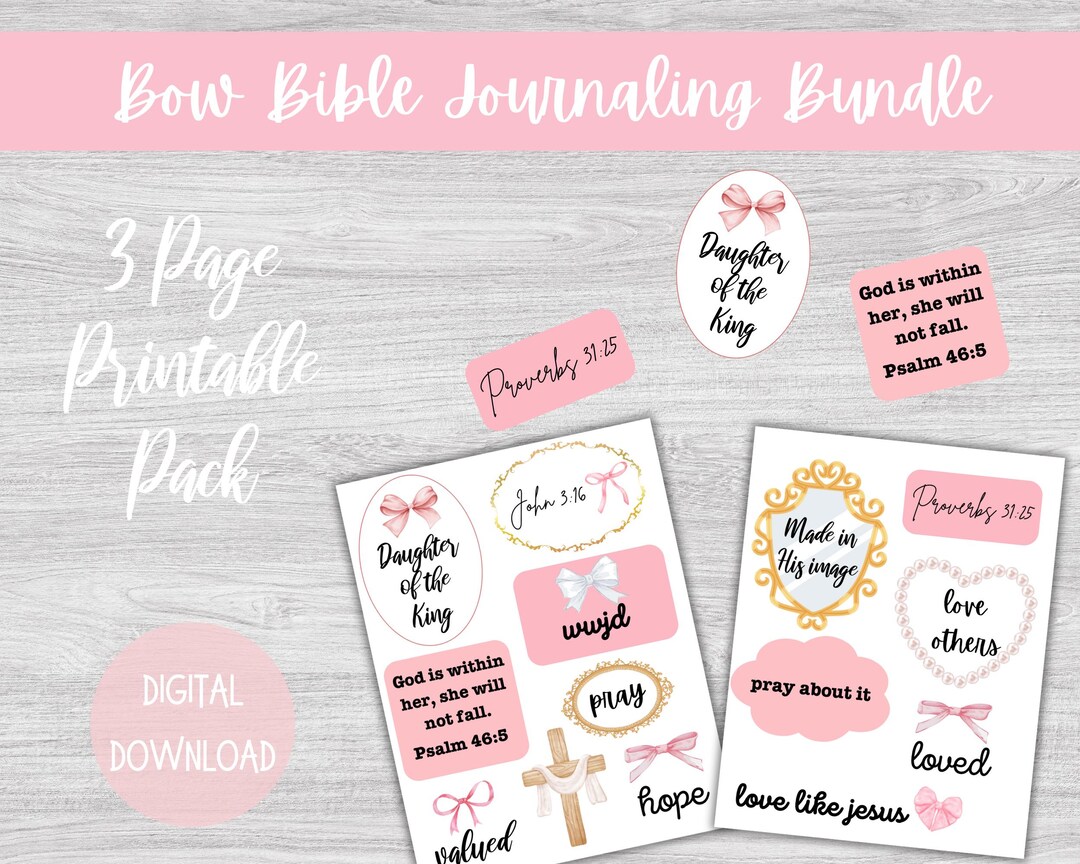 Pink Prayer Journaling Cutouts, Coquette Bible Journaling, Christian ...