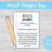 Pencil Prayer Tag, First Day of School Gift, Kids Ministry Back to ...