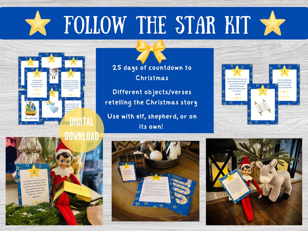 Follow the Star Christmas Countdown, Christian Elf Scavenger Hunt ...