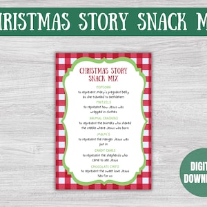 Christmas Story Snack Mix Tag, Fun Kids Ministry Printable, Nativity ...