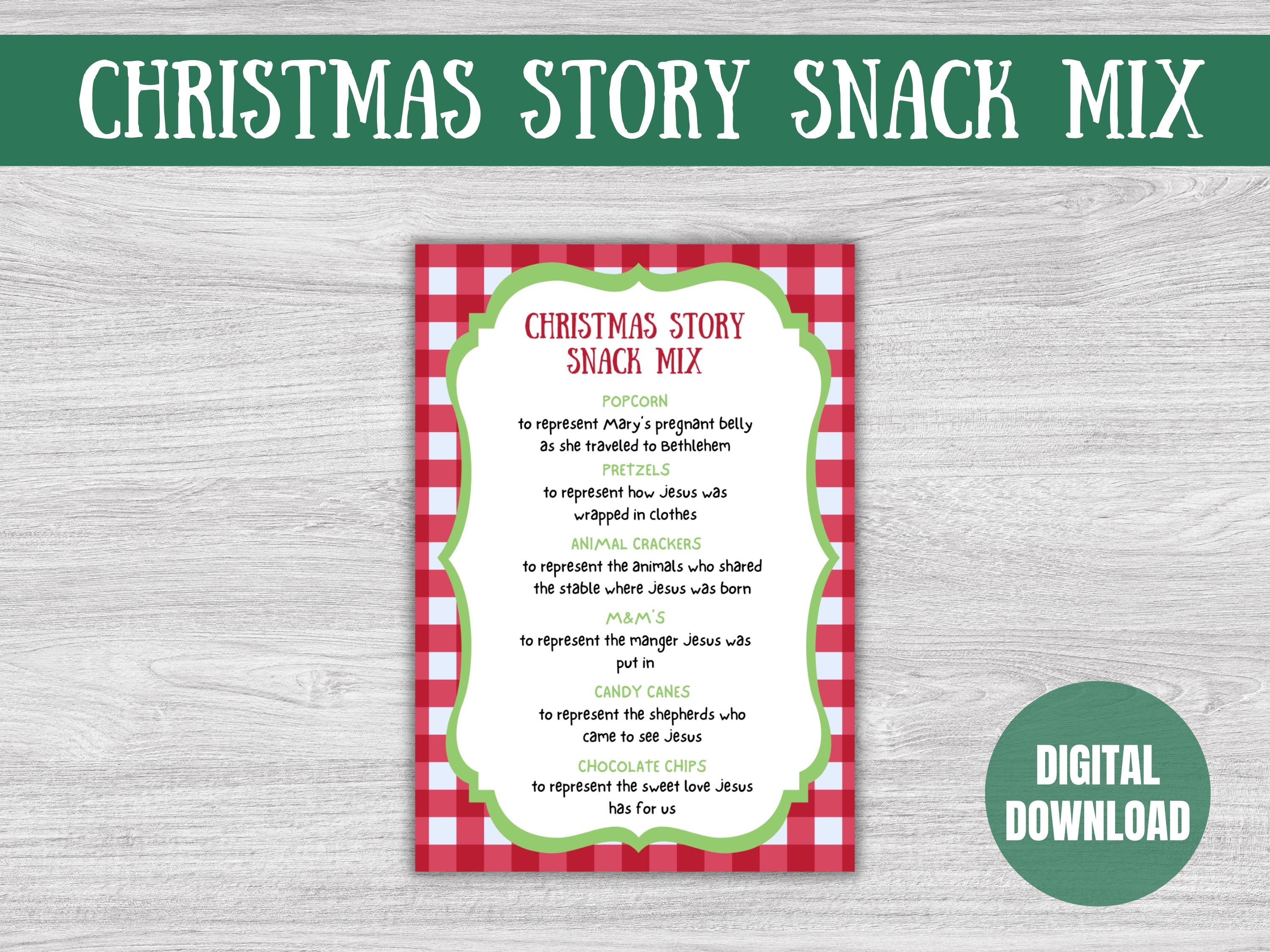 Christmas Story Snack Mix Tag, Fun Kids Ministry Printable, Nativity ...