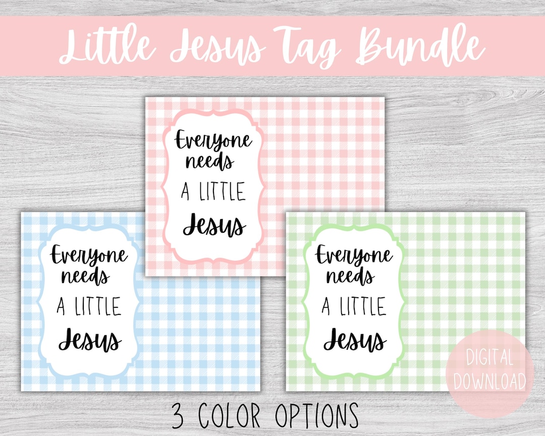 Little Jesus Toy Gift Tags: Printable Christian Party Favors (PDF File ...
