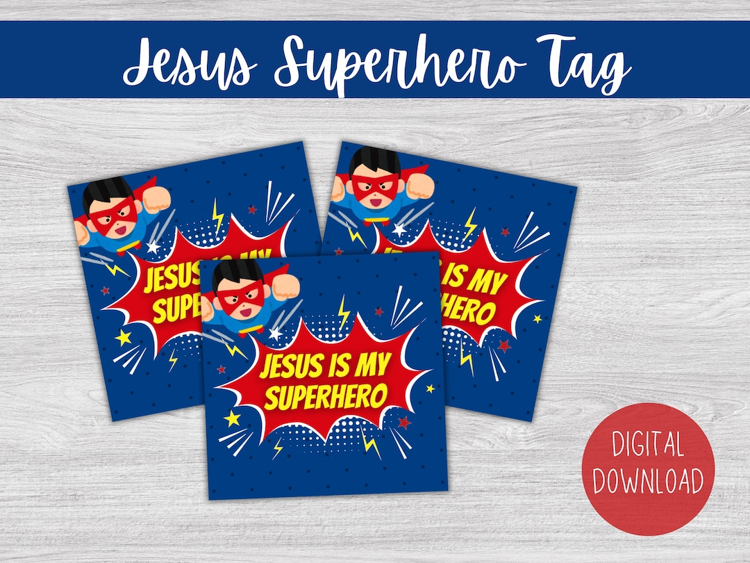 Jesus is My Superhero Tag, Christian Halloween Printable, Trunk or ...