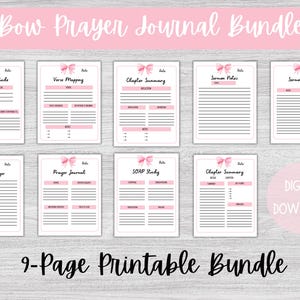 Bible Journaling Bundle for Women, Pink Prayer Journal Bundle, Daily ...