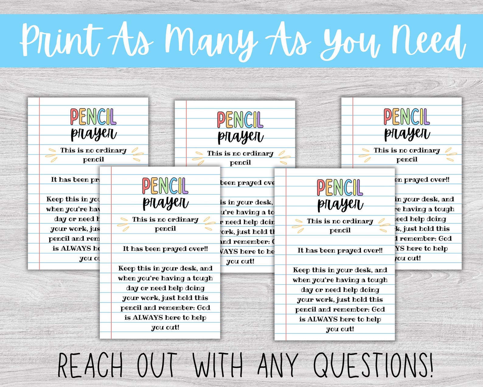 Pencil Prayer Tag, First Day of School Gift, Kids Ministry Back to ...